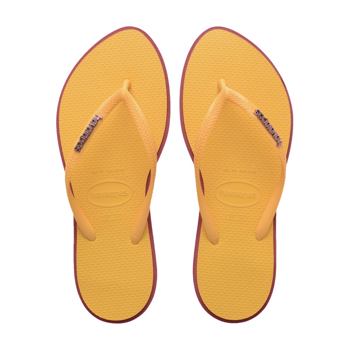 Chinelo de Dedo Slim Point Feminino Havaianas Amarelo/Amaranto