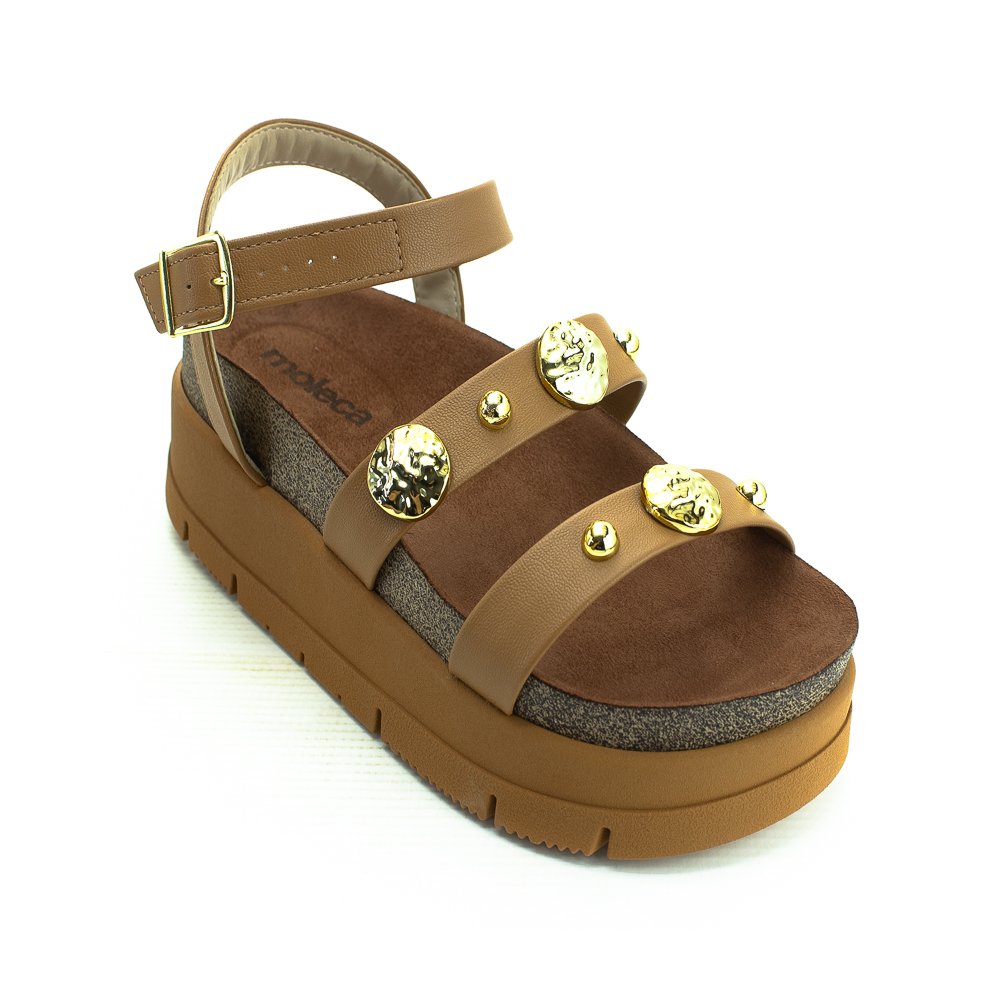 Sandália Feminina Moleca 5513.104 - Marrom Marrom