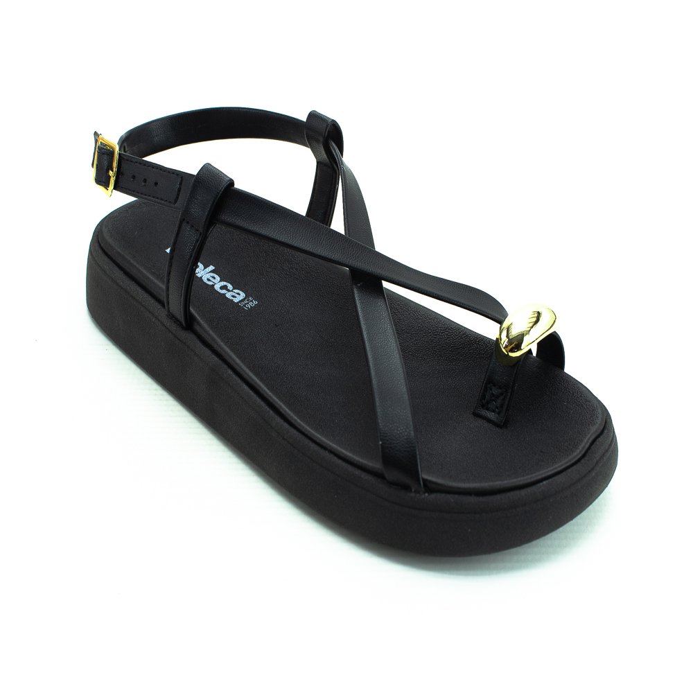 Sandália Feminina Moleca 5499.107 - Preto Preto