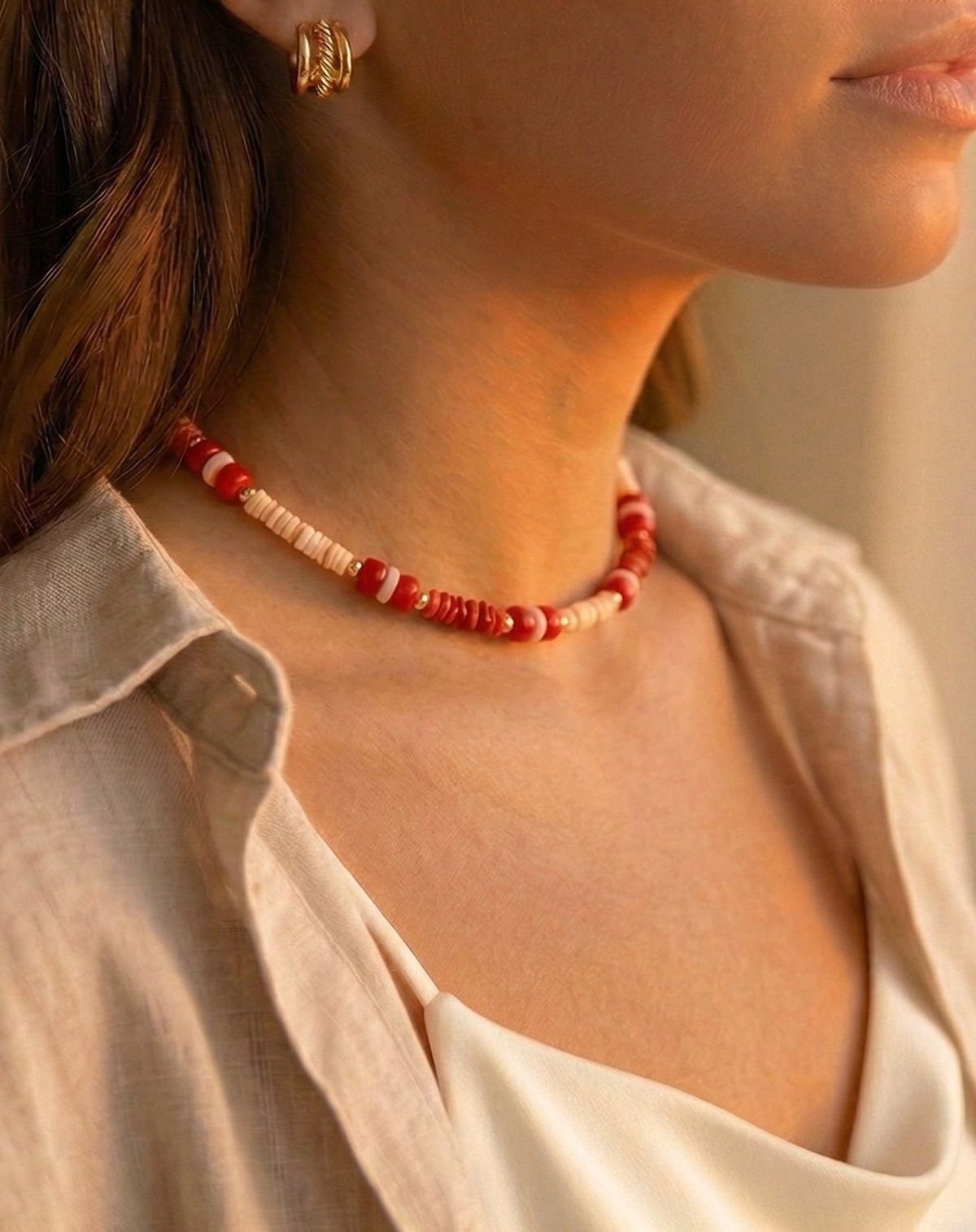 Colar Coral Dourado