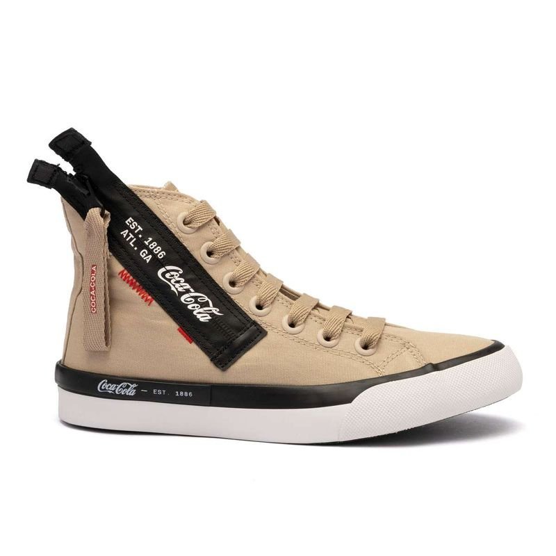 Tênis Coca Cola Hype Zipper Feminino Areia Bege