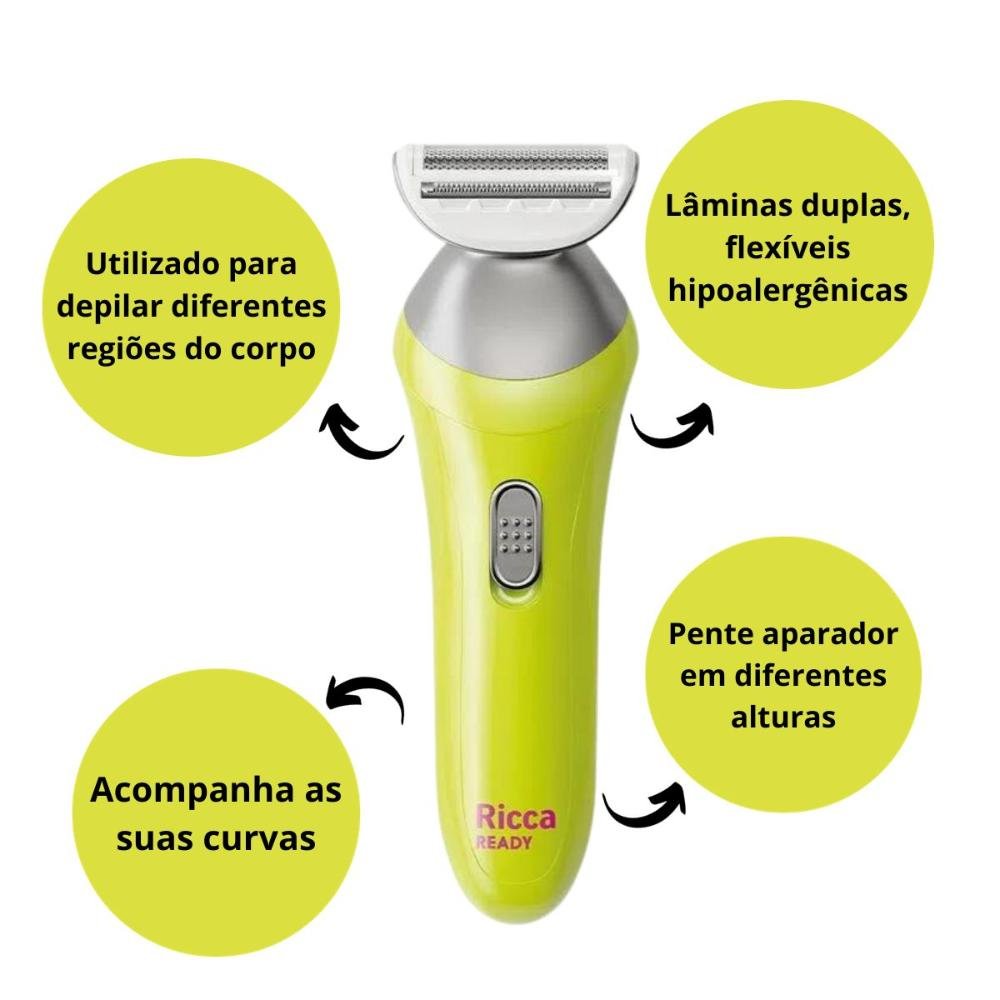 Aparador de Pelos do Corpo Ricca Ready ÚNICO