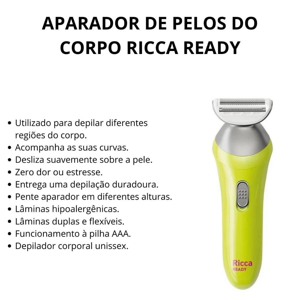 Aparador de Pelos do Corpo Ricca Ready ÚNICO