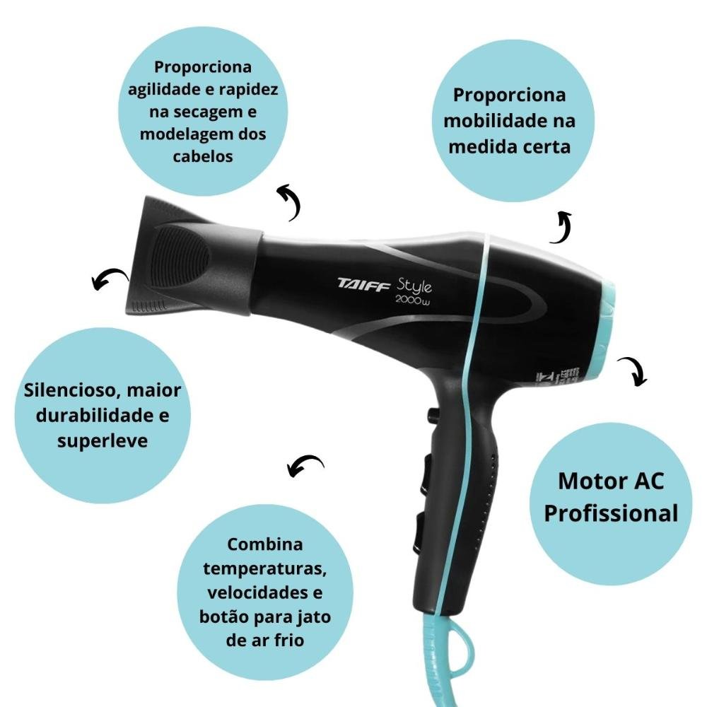Secador Taiff Style Preto 2000w 127v 127V