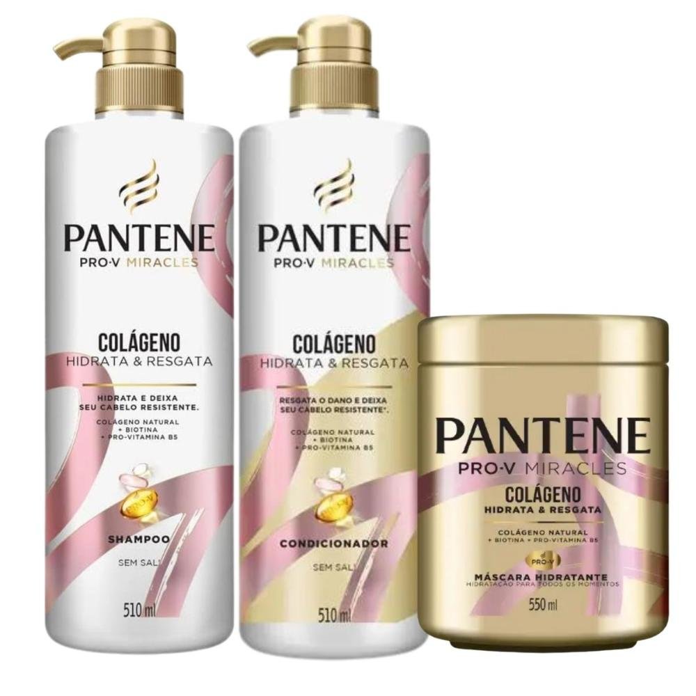 Kit Pantene Pro-V Colágeno Hidrata e Resgata Com 3 ÚNICO