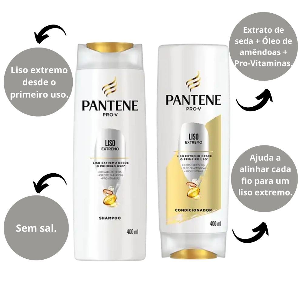 Shampoo + Condicionador Pantene Pro-v Liso Extremo 400ml 400ml