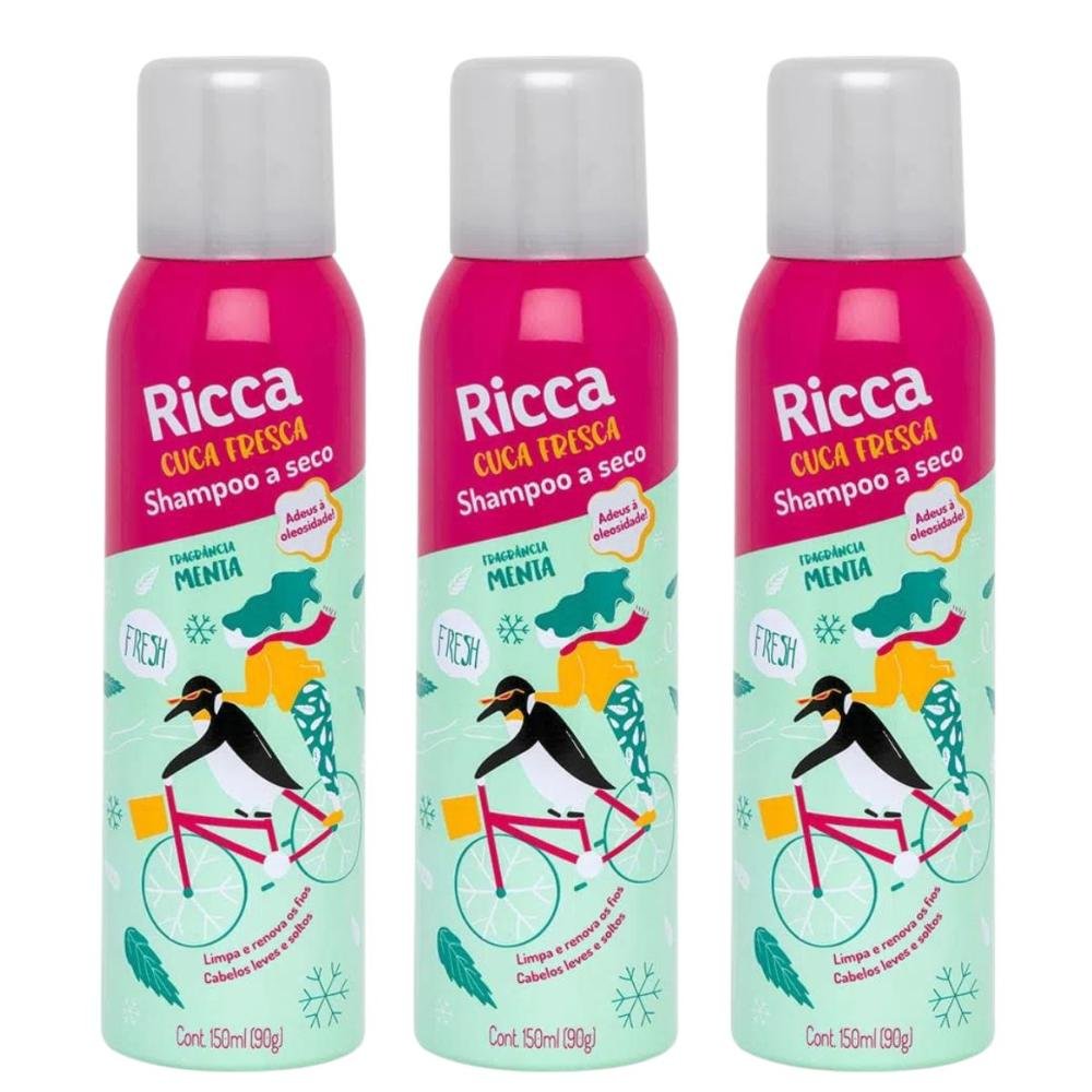 Shampoo A Seco Belliz Ricca Menta C/3 150ml ÚNICO