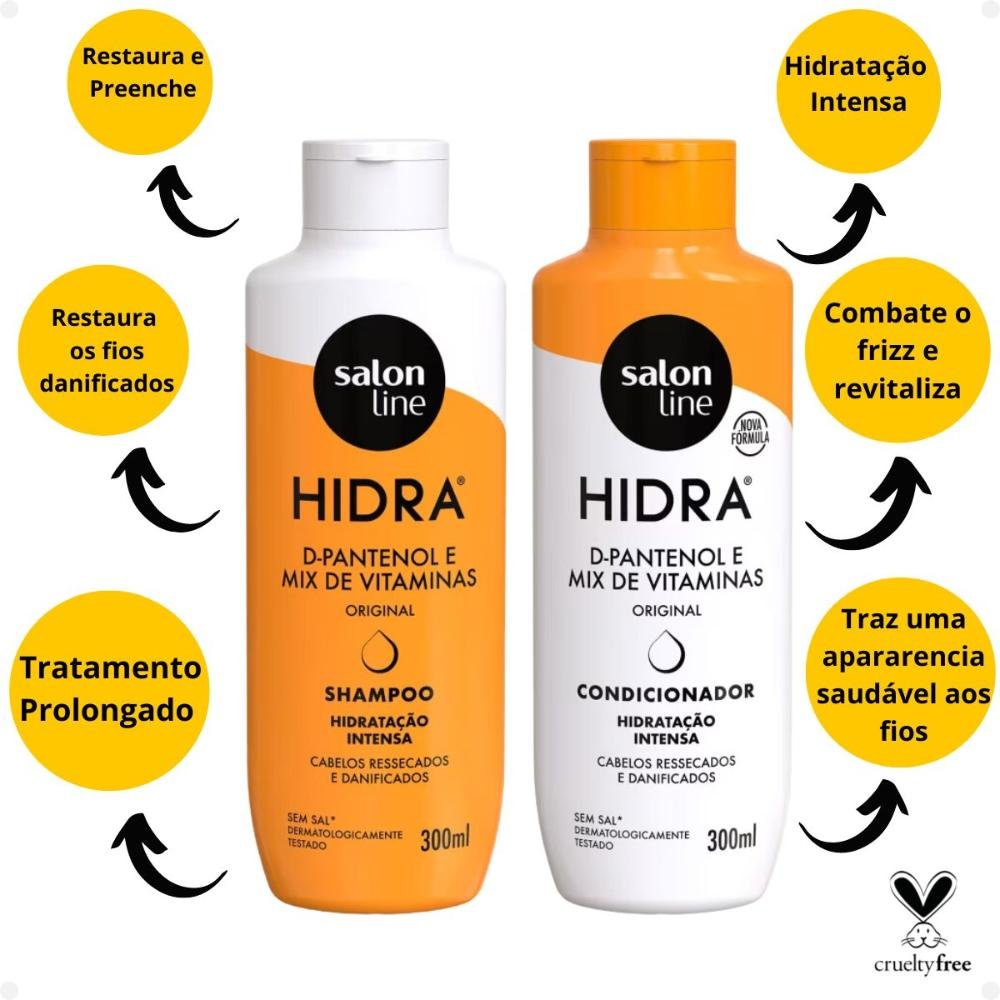 Salon Line Hidra Hidratação Intensa: Shampoo e Condicionador 300ml 300ml