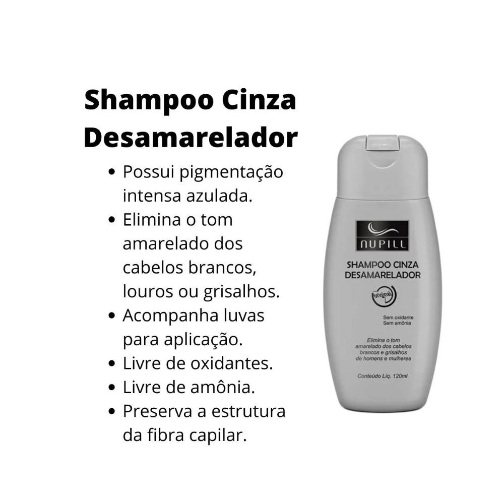 Shampoo Cinza Desamarelador Nupill 120ml 120ml