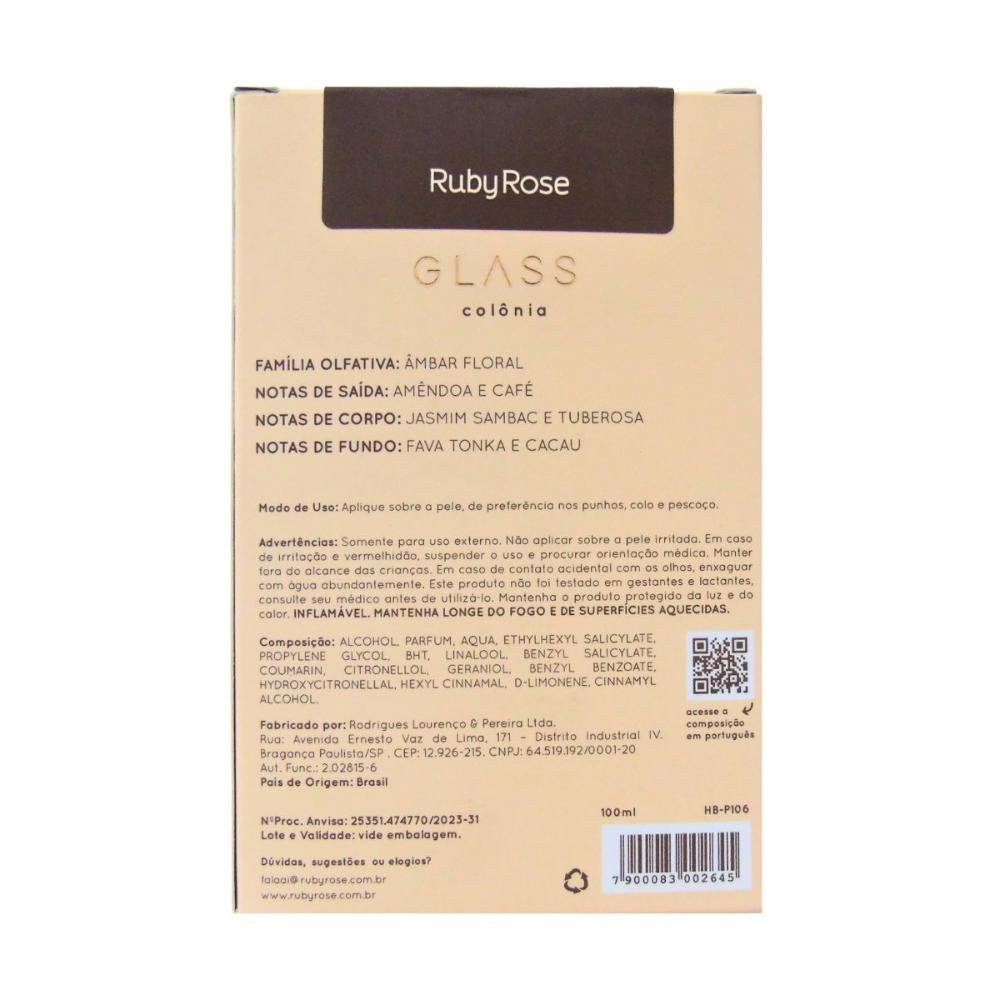 Colônia Ruby Rose Glass 100ml 100ml