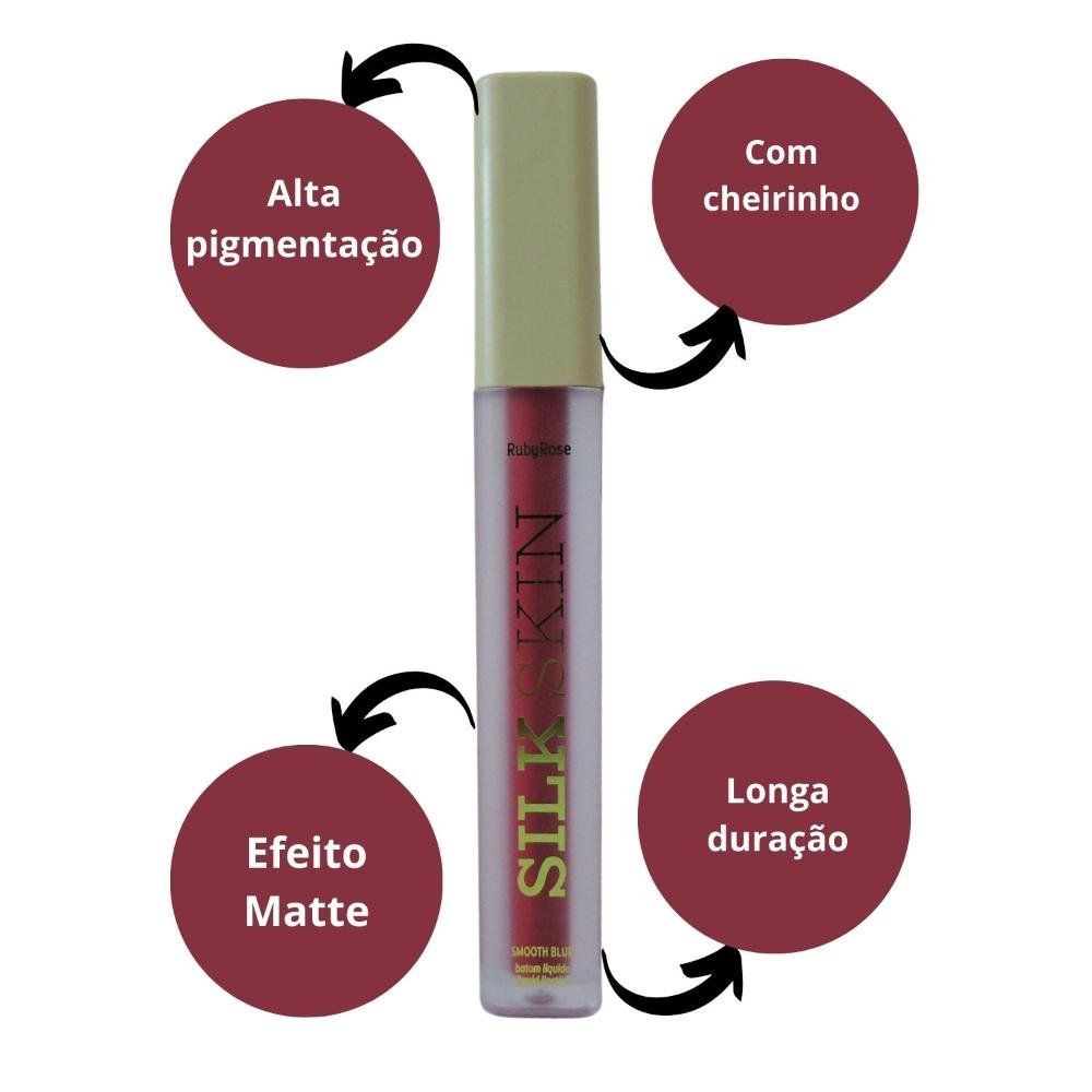 Batom Líquido Ruby Rose Silk Skin Smooth Blur Serene 4ml HB-F7100-5 Serene