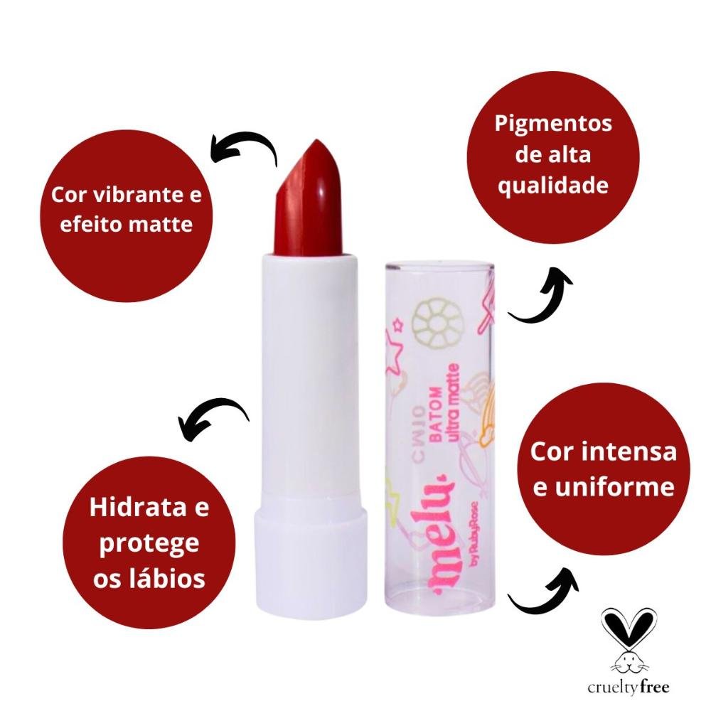 Batom Ultra Matte Melu By Ruby Rose Cm019 3,8g Cm019