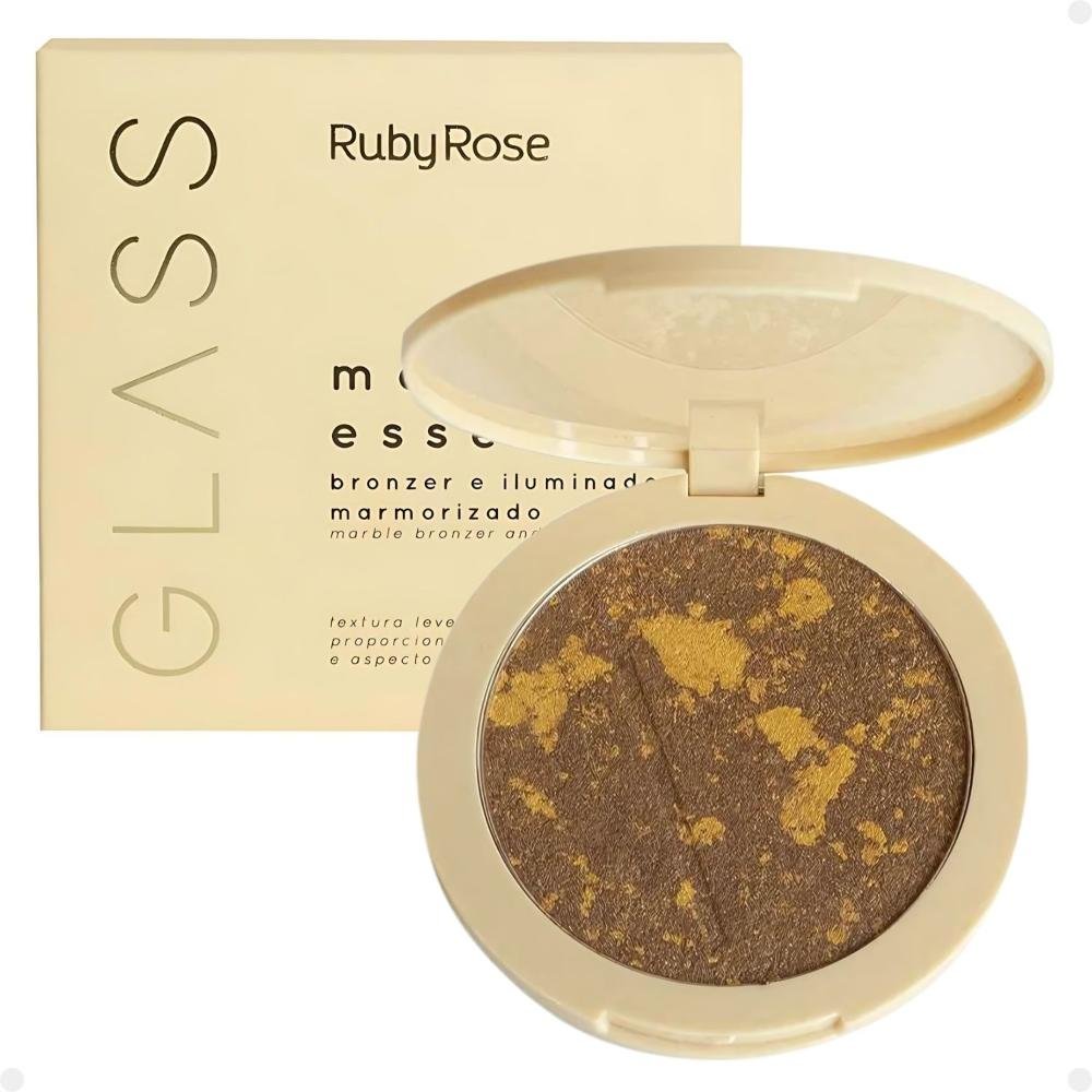 Bronzer e Iluminador Marmorizado Ruby Rose Glass Marble Essence Royalty ...