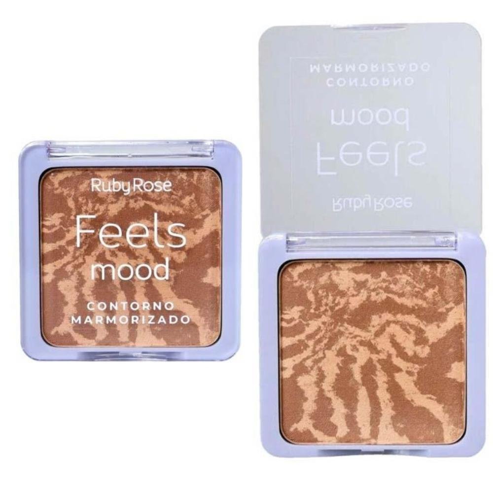 Paleta de Bronzer Blush e Iluminador Ruby Rose Feels Mood 14.9g Hb-7528 Multicores