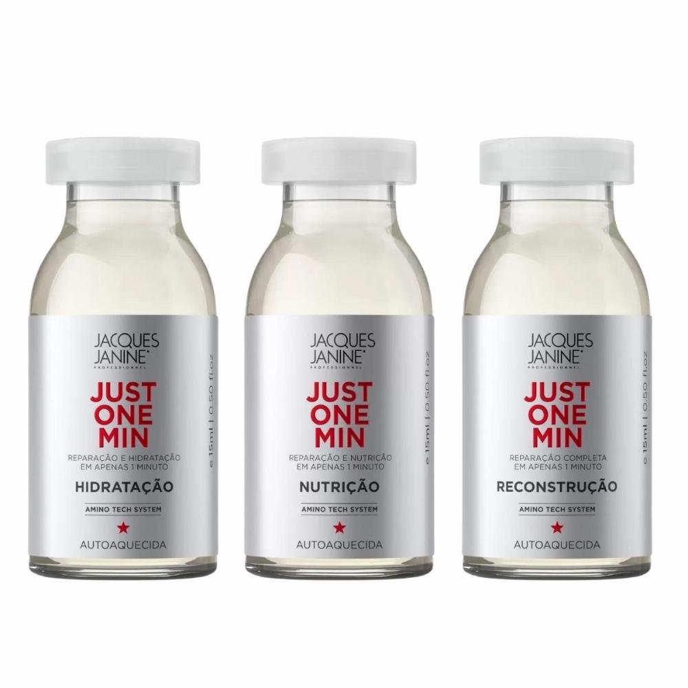 Kit Jacques Janine Just One Min: Ampola Cronograma Capilar Hidratação ...