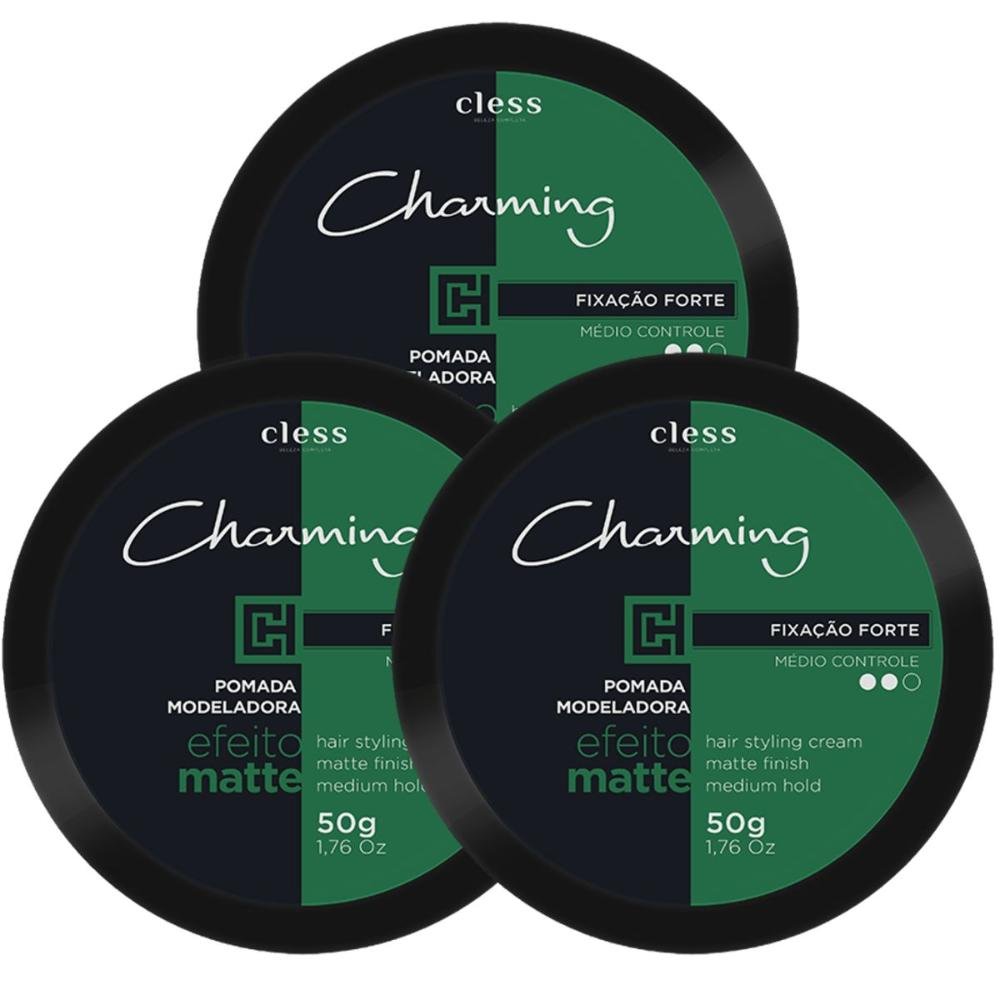 Kit Pomada Modeladora Cless Charming Efeito Matte Forte Com 3 50g ÚNICO