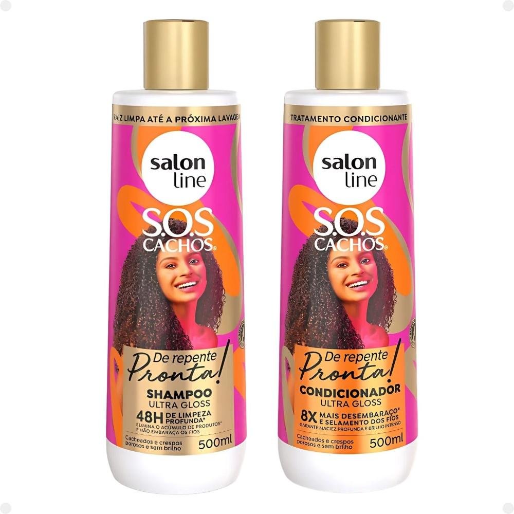 Salon Line Sos Cachos De Repente Pronta!: Shampoo e Condicionador 500ml ...