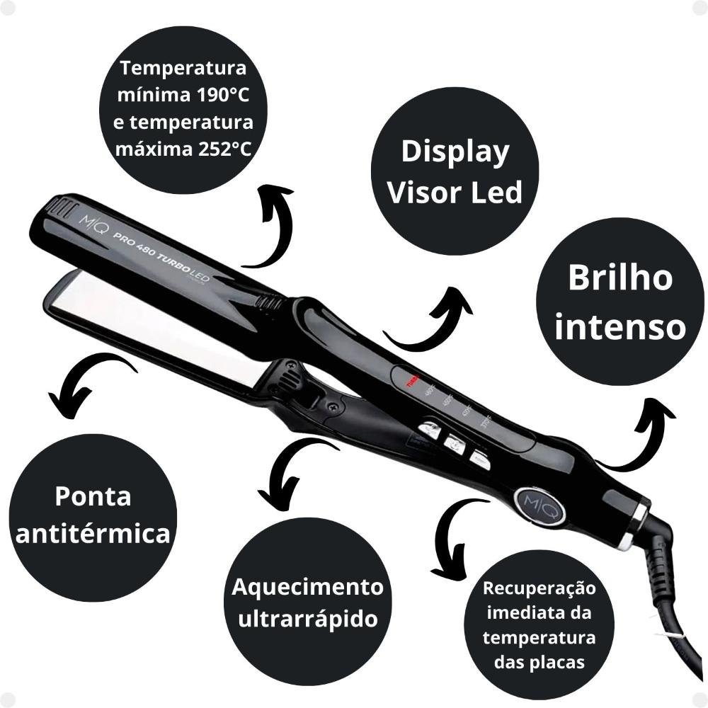 Prancha Mq Pro 480 Turbo Led Titanium Bivolt Bivolt