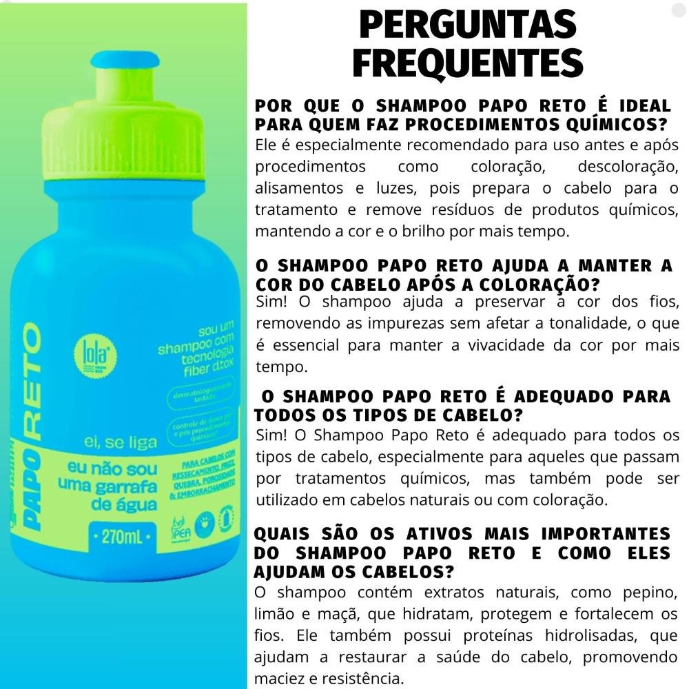 Kit Lola From Rio Papo Reto: Shampoo e Condicionador 270ml ÚNICO