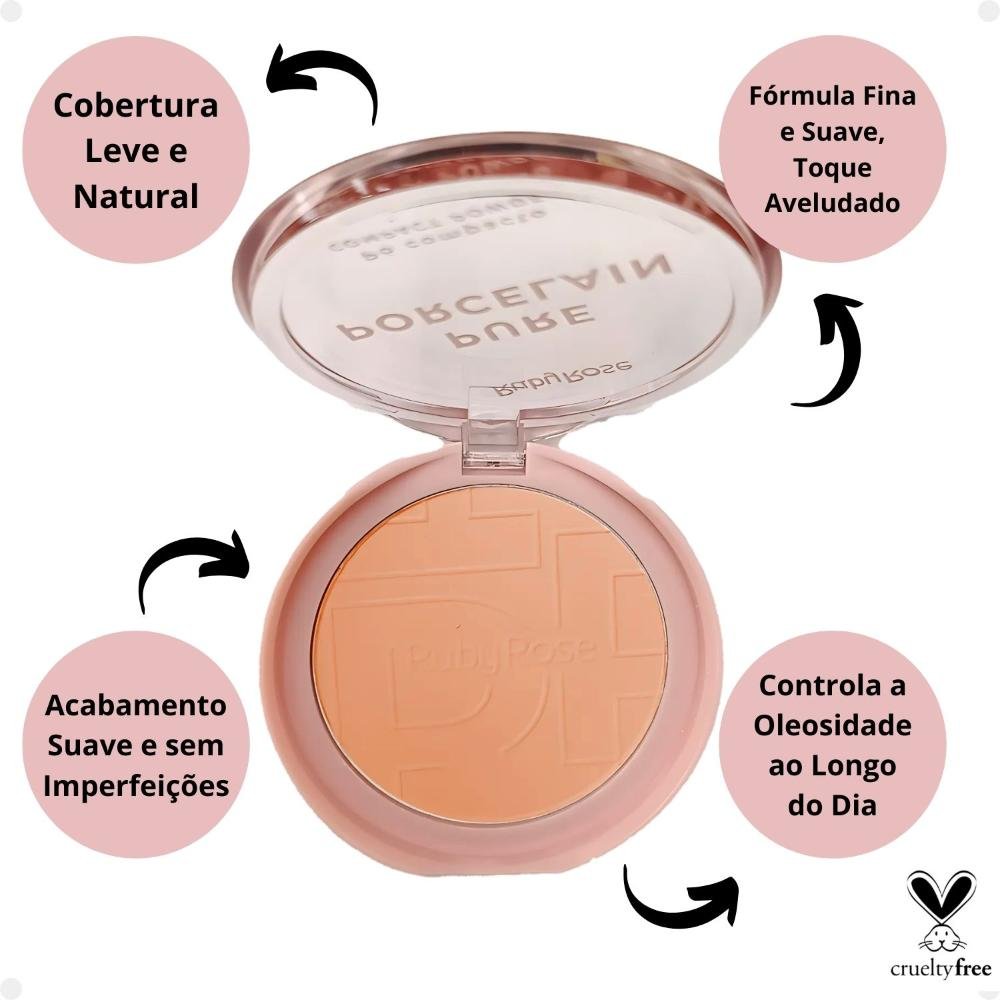 Pó Compacto Ruby Rose Pure Porcelain P30 Hbm401-3 P30