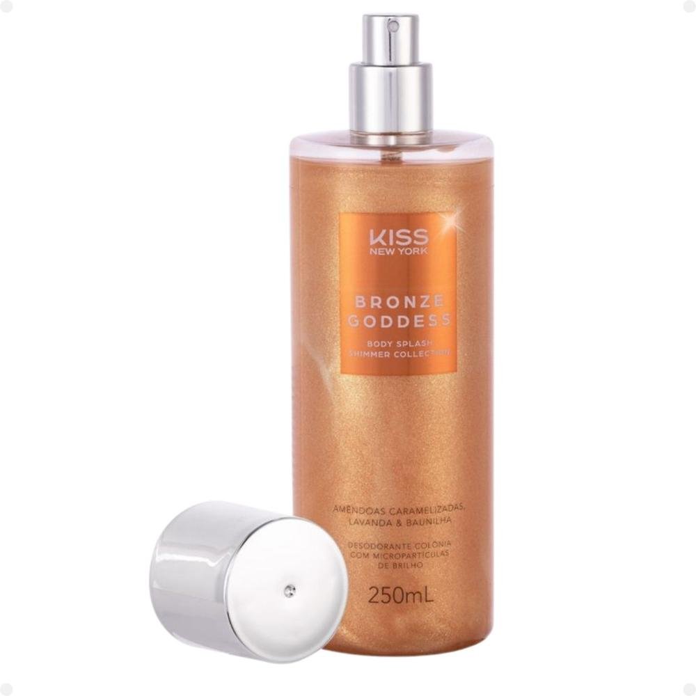 Body Splash Kiss New York Shimmer Collection Bronze Goddess Amêndoas Caramelizadas, Lavanda e ...