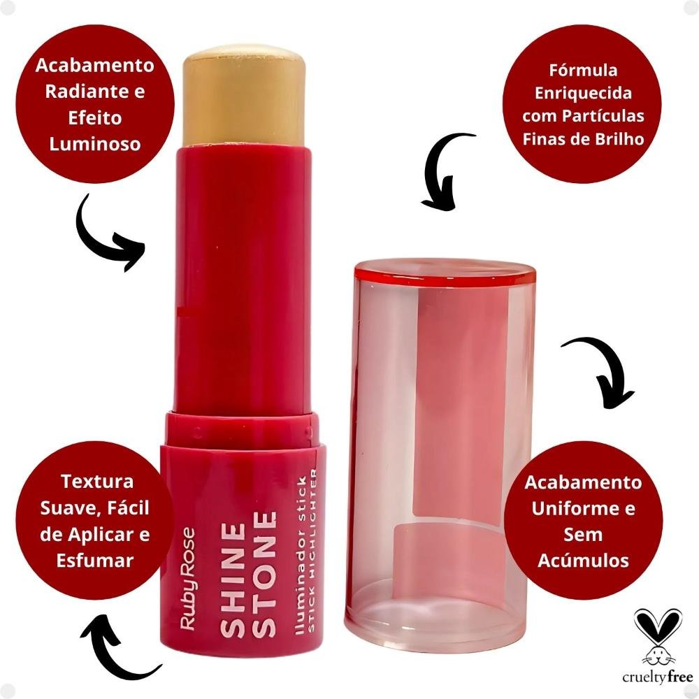 Iluminador Stick Ruby Rose Shine Stone Pearly Glam HB-M702-2 Pearly Glam
