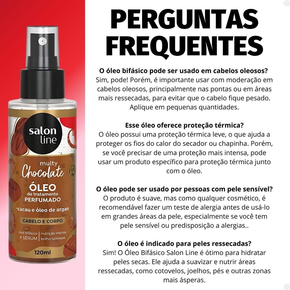 Óleo Bifásico Perfumado Salon Line Multy Chocolate Cabelo e Corpo 120ml 120ml
