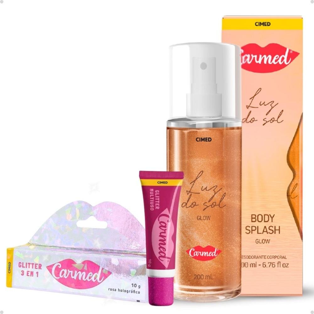 Kit Carmed: 01 Body Splash Luz do Sol 200ml e 01 Hidratante Labial ...