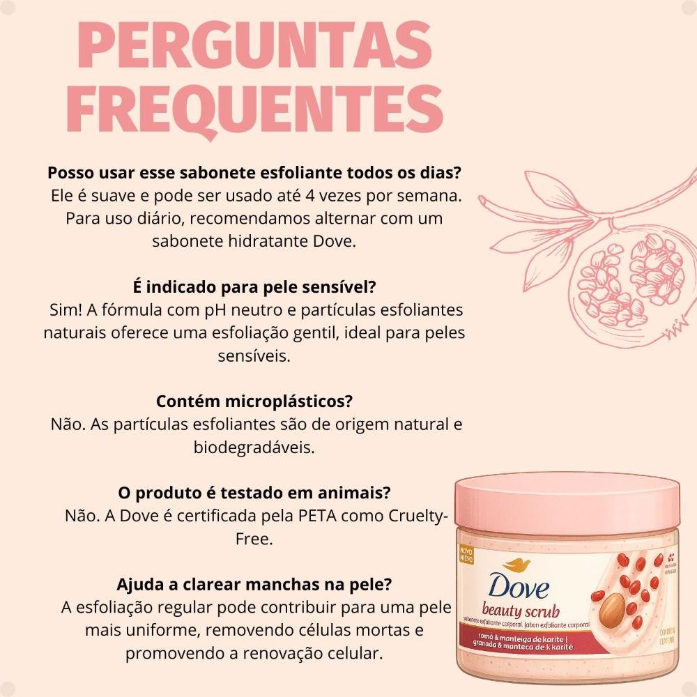 Sabonete Esfoliante Corporal Dove Beauty Scrub Romã e Manteiga de Karité 280g 280g