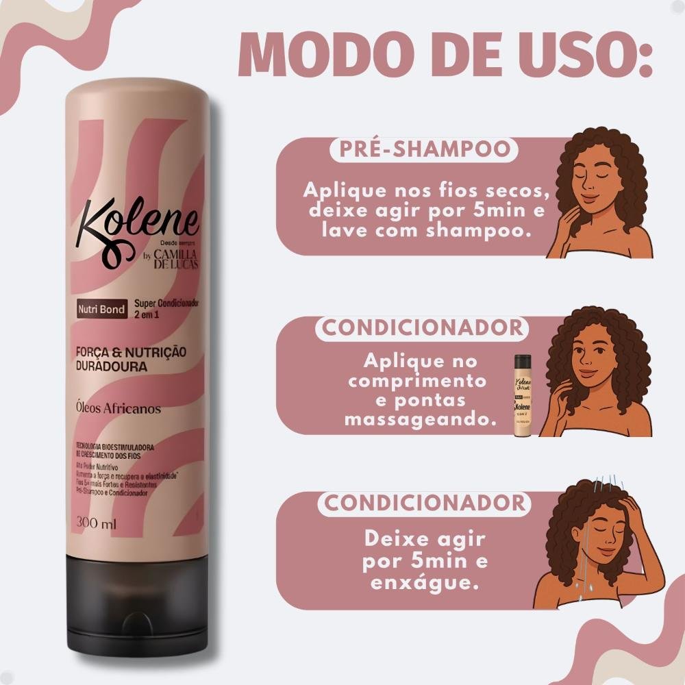 Super Condicionador 2 Em 1 Kolene By Camilla De Lucas Nutri Bond 300ml ...