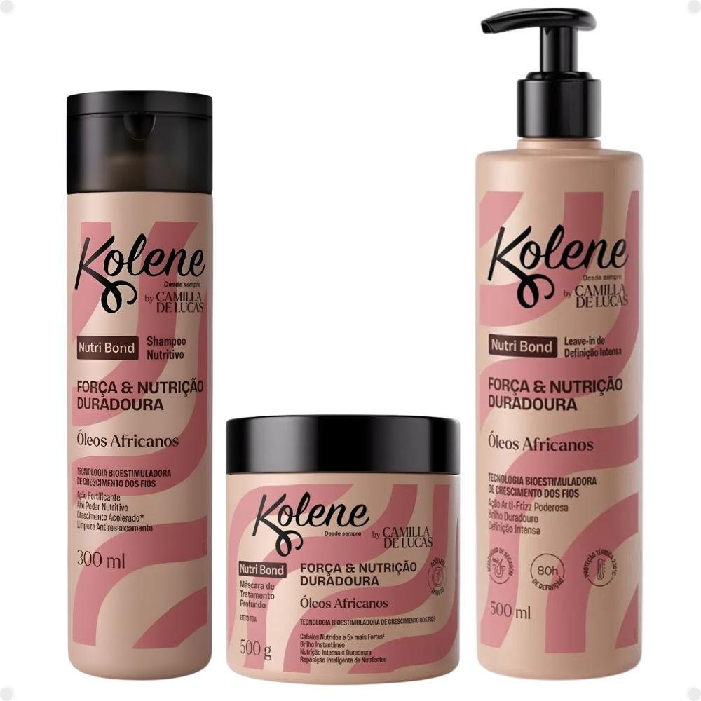 Kit Kolene By Camilla De Lucas Nutri Bond: Shampoo 300ml, Máscara 500g ...
