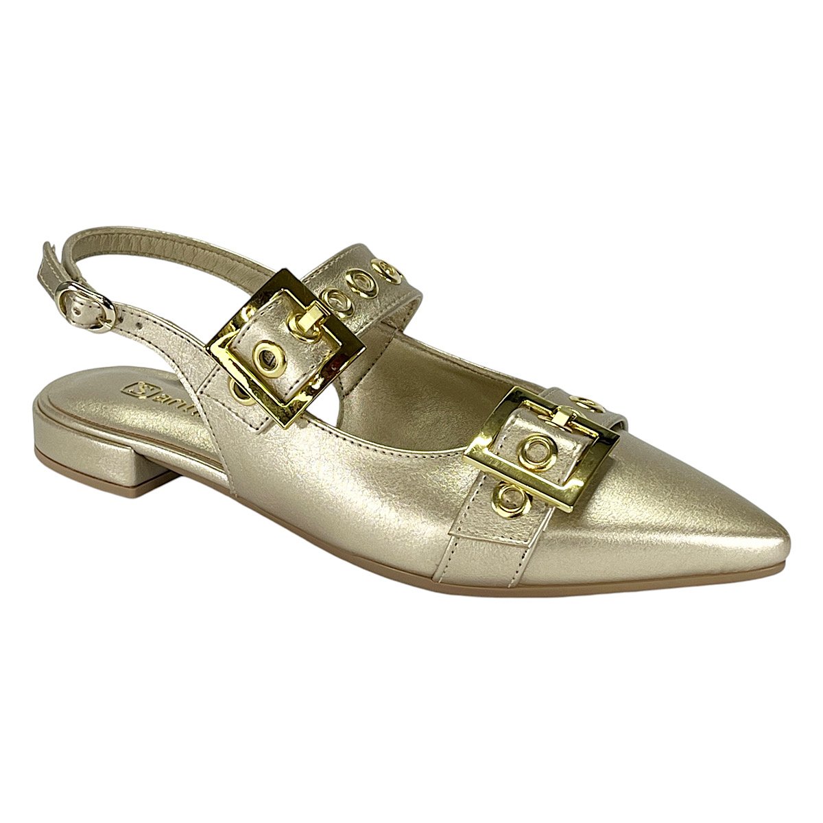 Sapatilha Santinelli Slingback 1558-011 Champagne Dourado