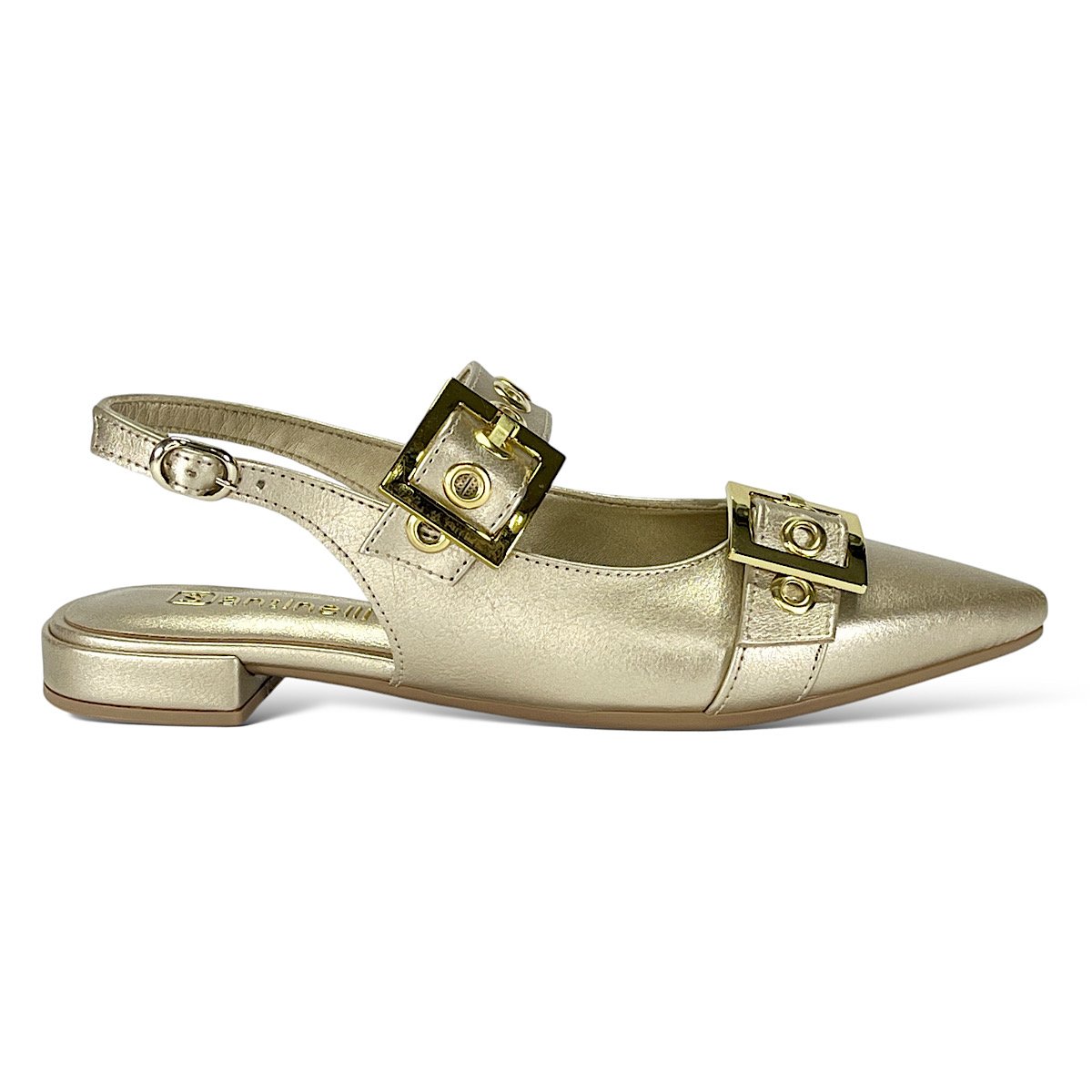 Sapatilha Santinelli Slingback 1558-011 Champagne Dourado