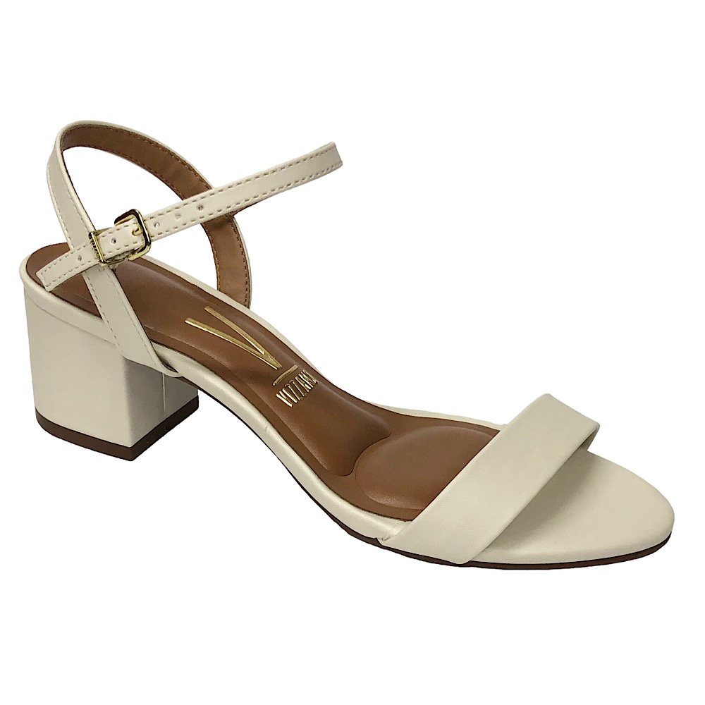Sandália Vizzano Social Salto Bloco 6291.900 Off White Branco