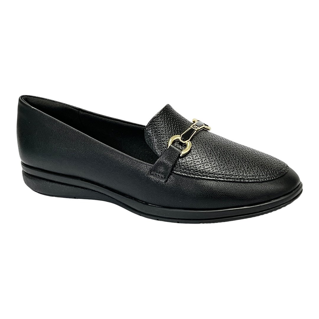 Sapato Piccadilly Loafer Sandy Anabela Baixo 261038 Preto Preto