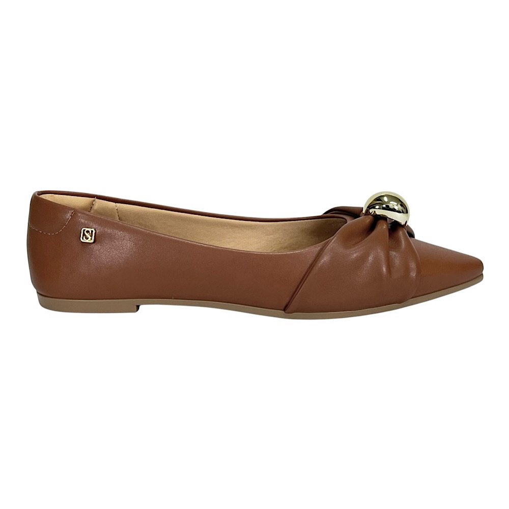 Sapatilha Santinelli Bico Fino 1600-041 Caramelo Marrom
