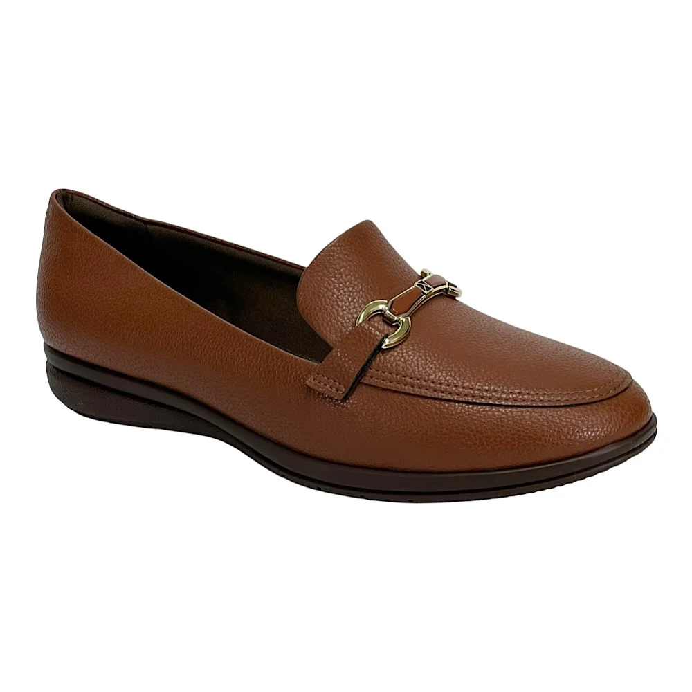 Sapato Piccadilly Loafer Sandy Anabela Baixo 261038 Marrom Conhaque ...