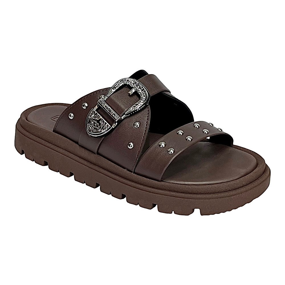 Tamanco Moleca Papete Fivela 5504.103 Marrom Chocolate Marrom