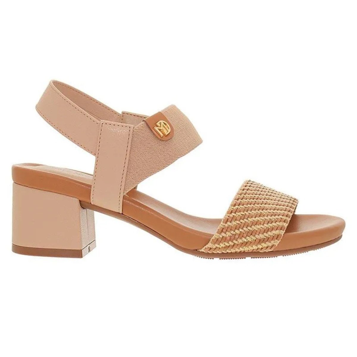Sandalia Feminina Modare Salto Bloco Ultra Conforto Bege