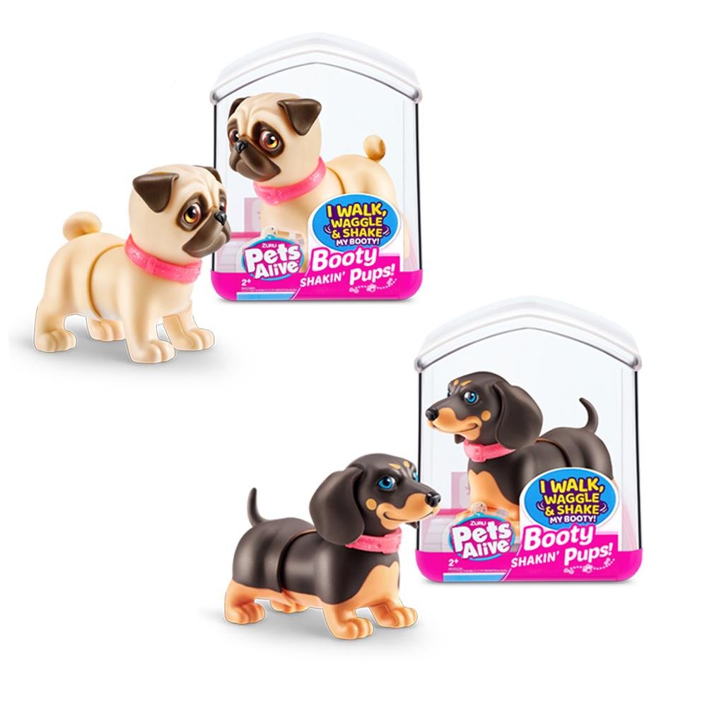 Kit 2 Pets Alive - Booty Shakin’ Pups - Pug (1201A) + Dachshund (1201D) ÚNICO