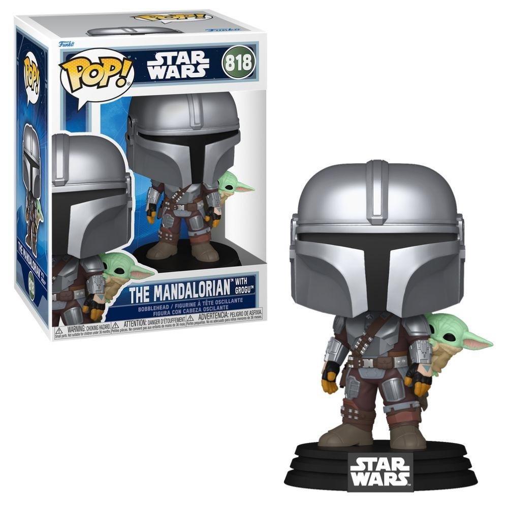 Boneco Funko Pop! Star Wars Mandalorian e Grogu Mandalorian ÚNICO