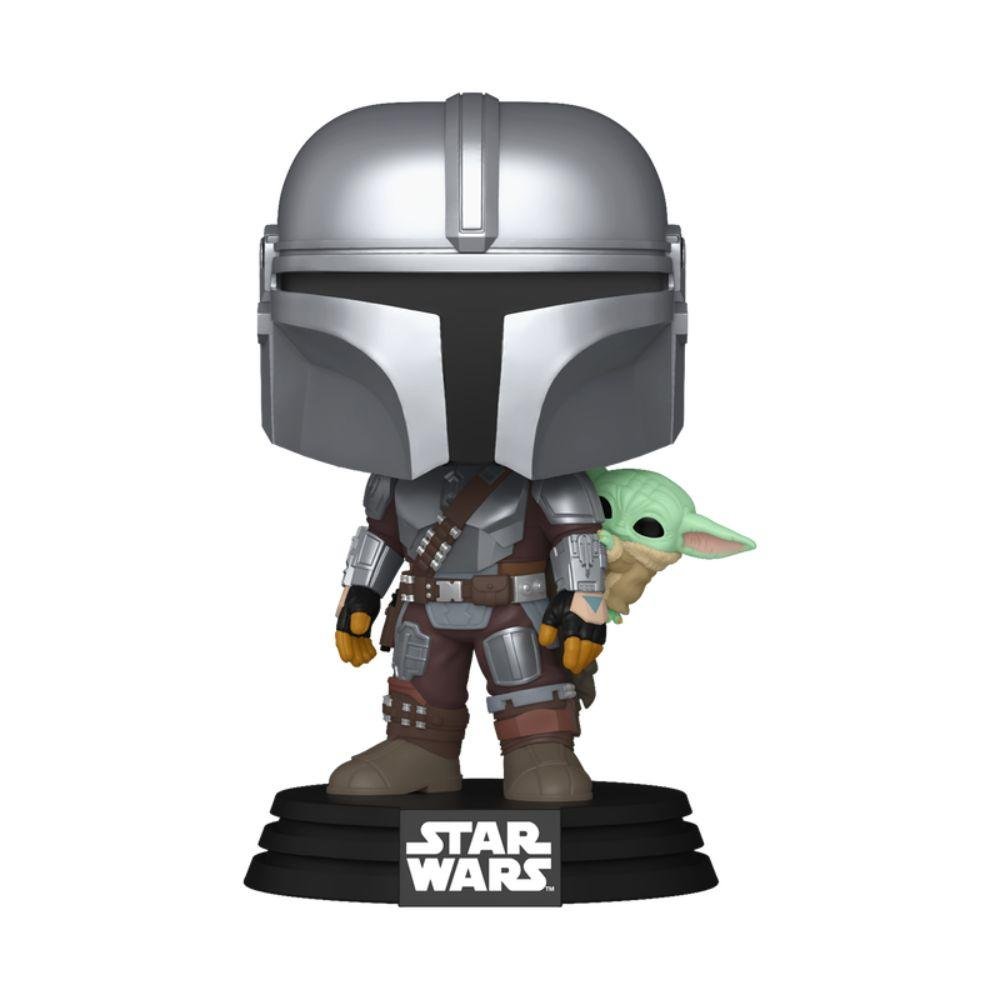 Boneco Funko Pop! Star Wars Mandalorian e Grogu Mandalorian ÚNICO