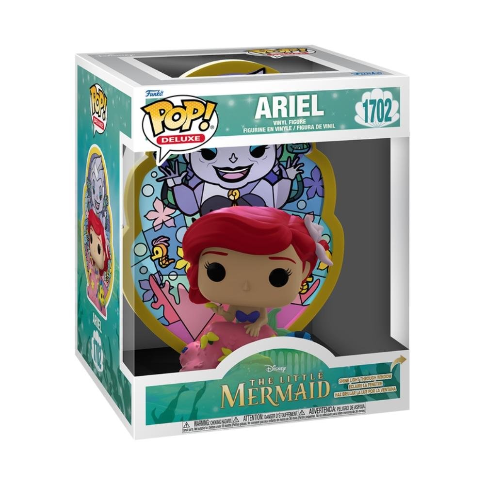 Boneco Funko Pop! Deluxe Disney Princesas - Ariel com Vitral ÚNICO