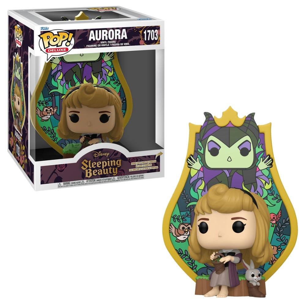Boneco Funko Pop! Deluxe Disney Princesas Aurora com Vitral ÚNICO