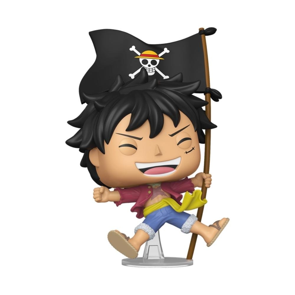 Boneco Funko Pop! One Piece - Luffy com Bandeira ÚNICO