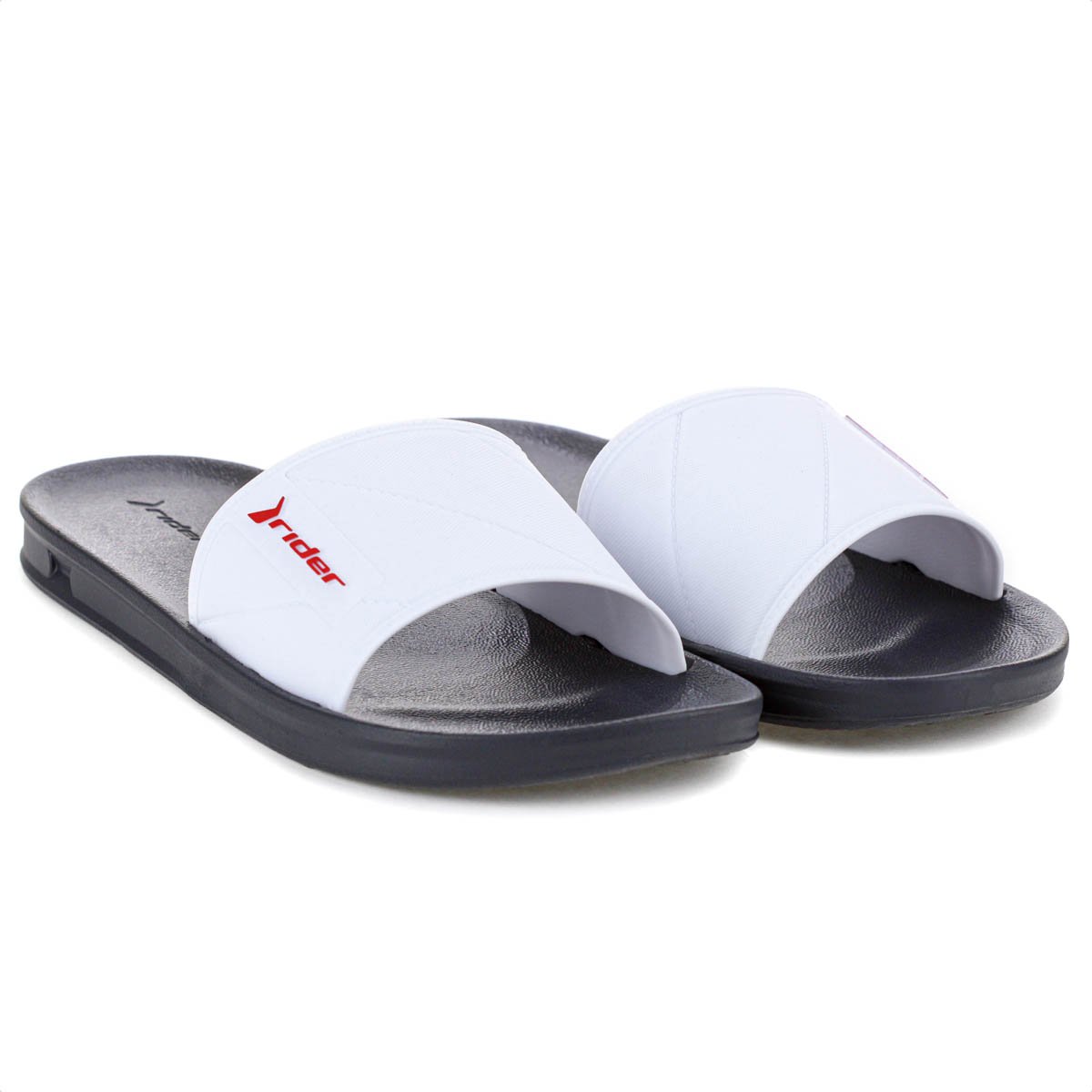 Chinelo Rider Street Slide Azul Escuro Branco e Vermelho - Masculino Branco