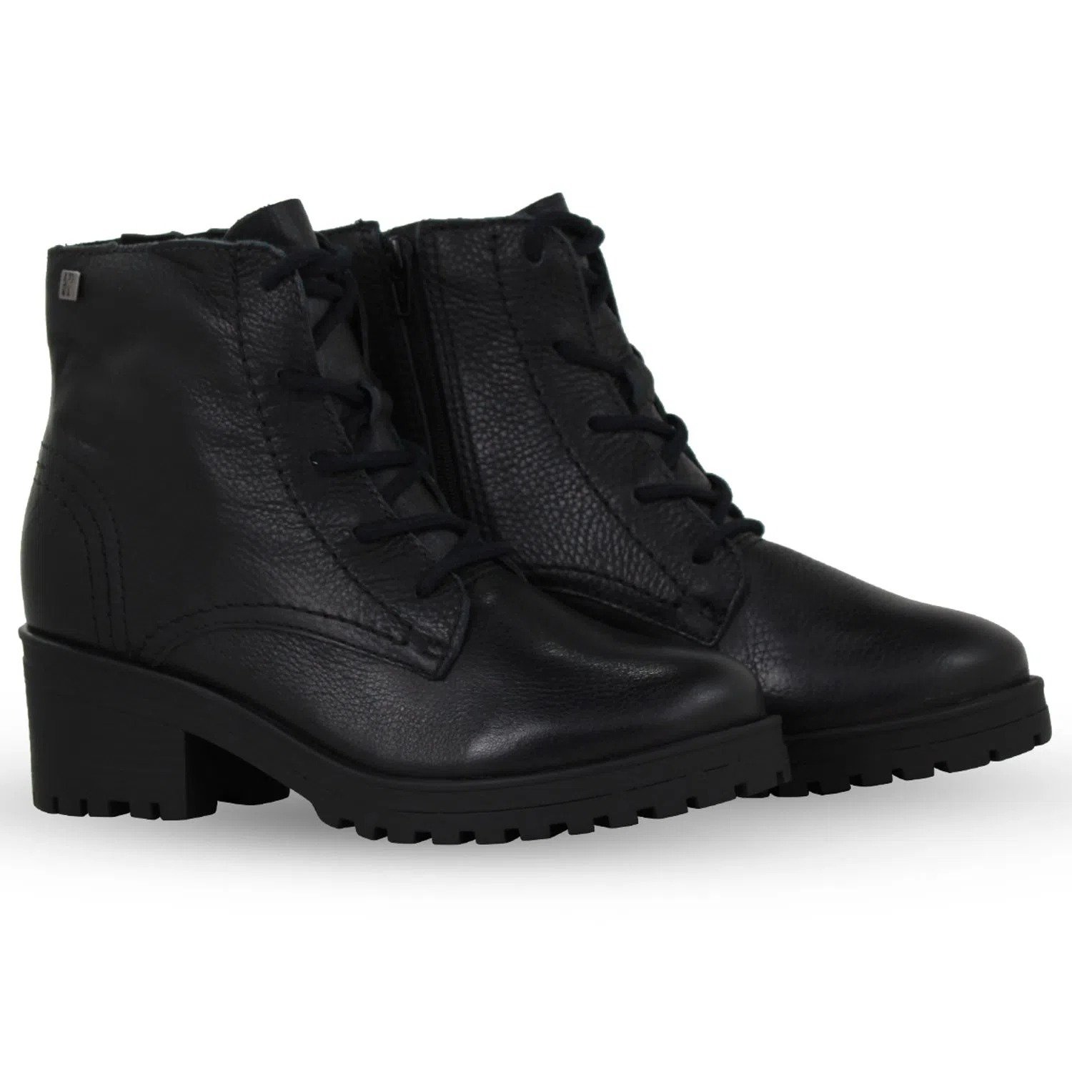 Bota Coturno Couro Burnish Preta Bottero Preto