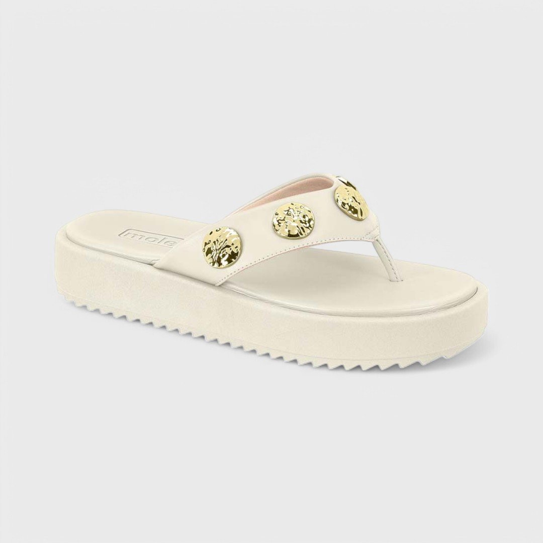 Tamanco Moleca Feminino Flat Branco