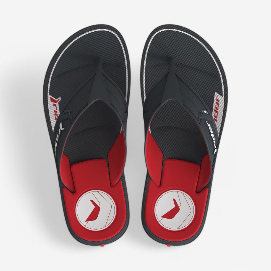 Chinelo Rider Start III Masculino Cinza/Vermelho