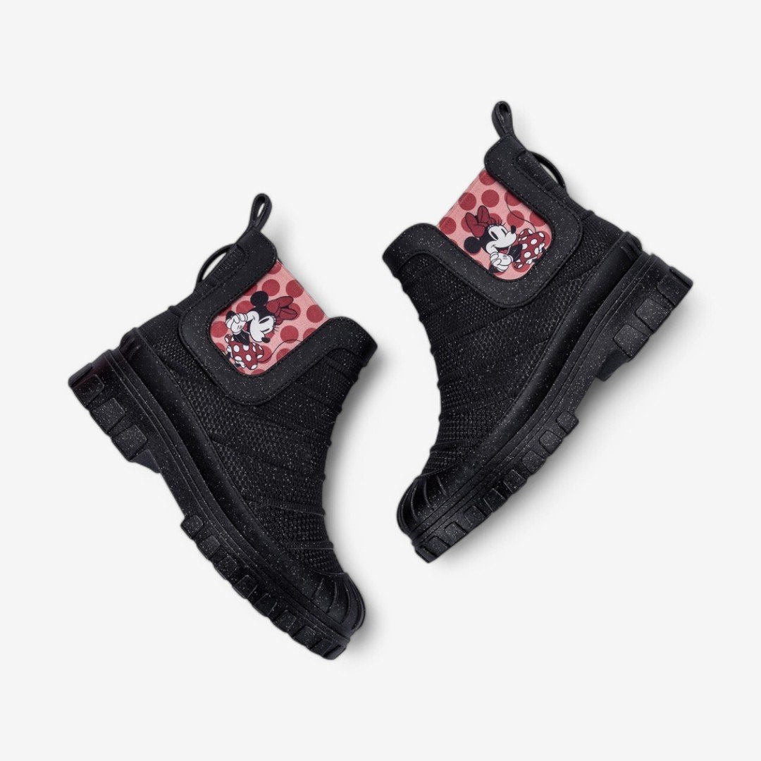 Bota Infantil Disney Collection Grendene Kids Preto Glitter